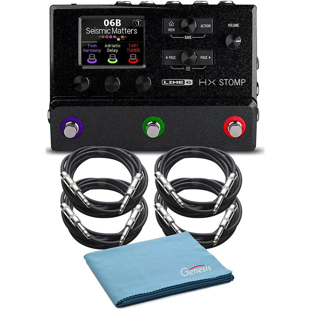 Line 6 HX Stomp Multi-Effects Black Guitar Pedal Bundle with 4 x 10 ...